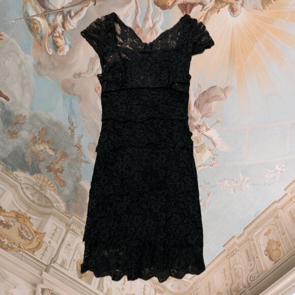 Peggy Hunt | Dresses | Vintage 95s Black Lace Illusion Peggy Hunt ...